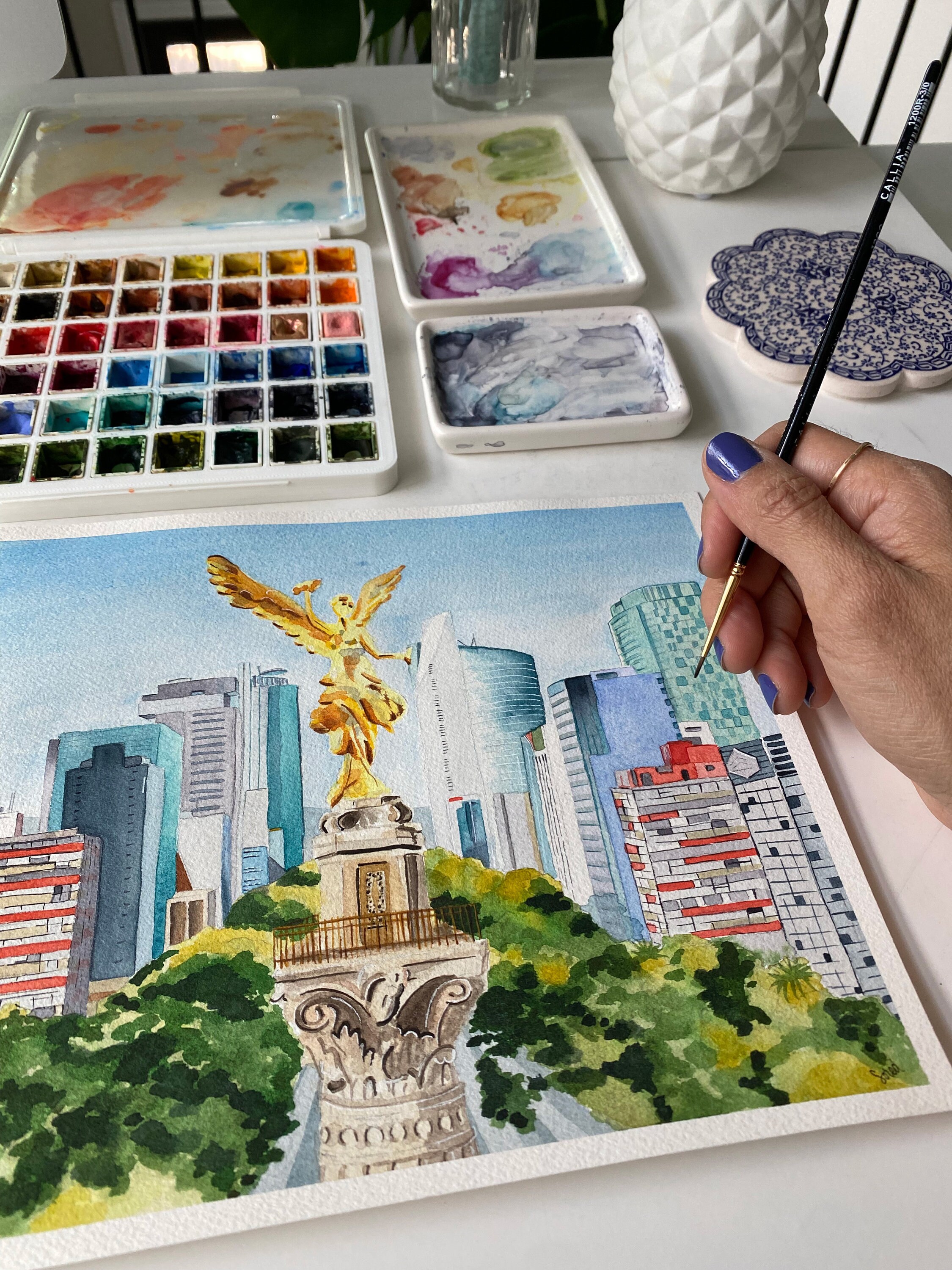 Angel of Independence Art Print Illustration Angel of - Etsy