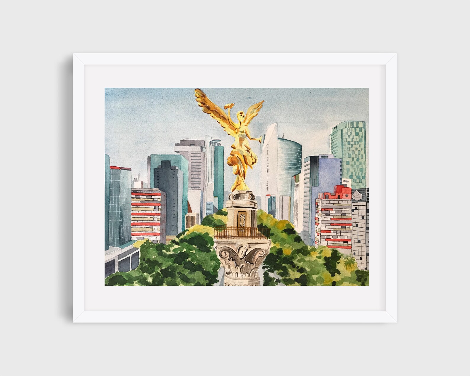 Angel of Independence Art Print Illustration Angel of - Etsy