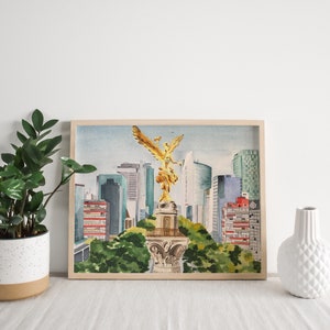 Angel of Independence Art Print Illustration, Angel of Independence ...