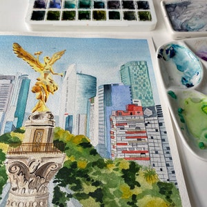 Angel of Independence Art Print Illustration, Angel of Independence ...