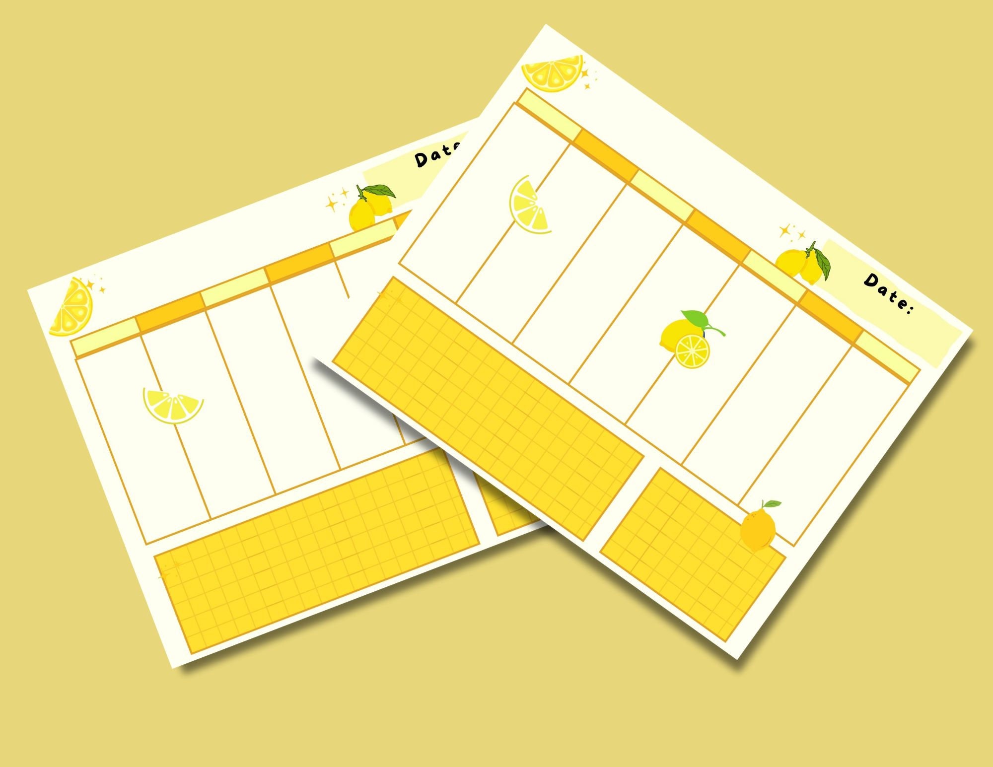 Lemon Weekly Calendar Printable, Monthly Planner, Printable Calendar ...