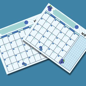 Blueberry Calendar Printable, Monthly Planner, Printable Calendar ...