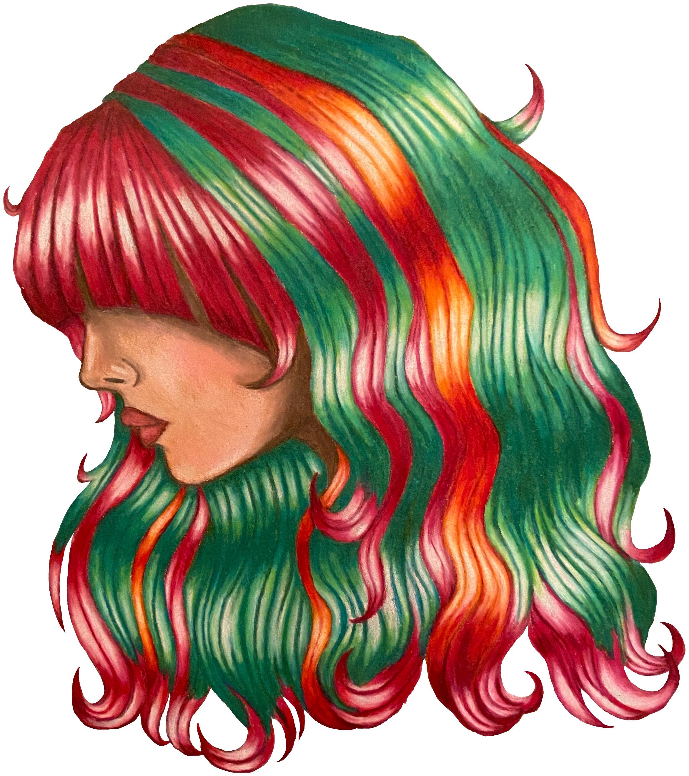 Anime Hair Vinyl Sticker - Etsy