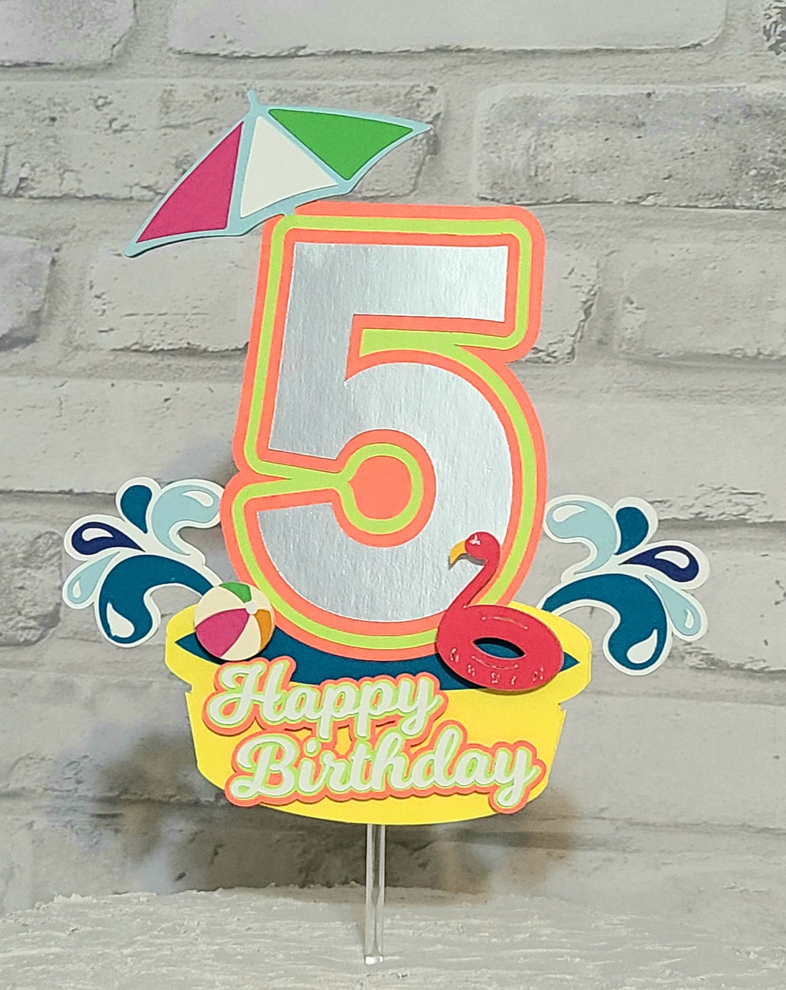 Summer Pool Birthday Cake topper | Etsy