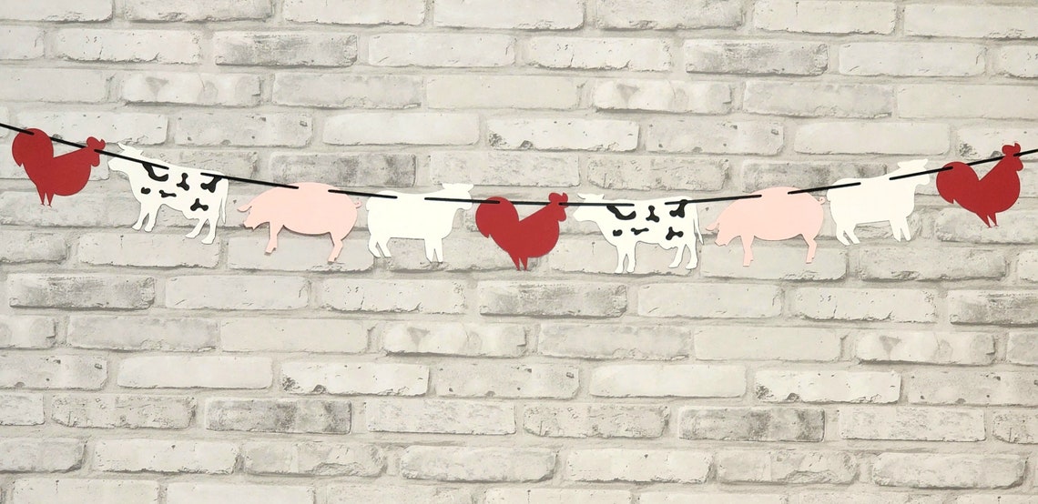 Farm Animal Banner, Animal Birthday Banner, Farm Animals Party, Animal ...