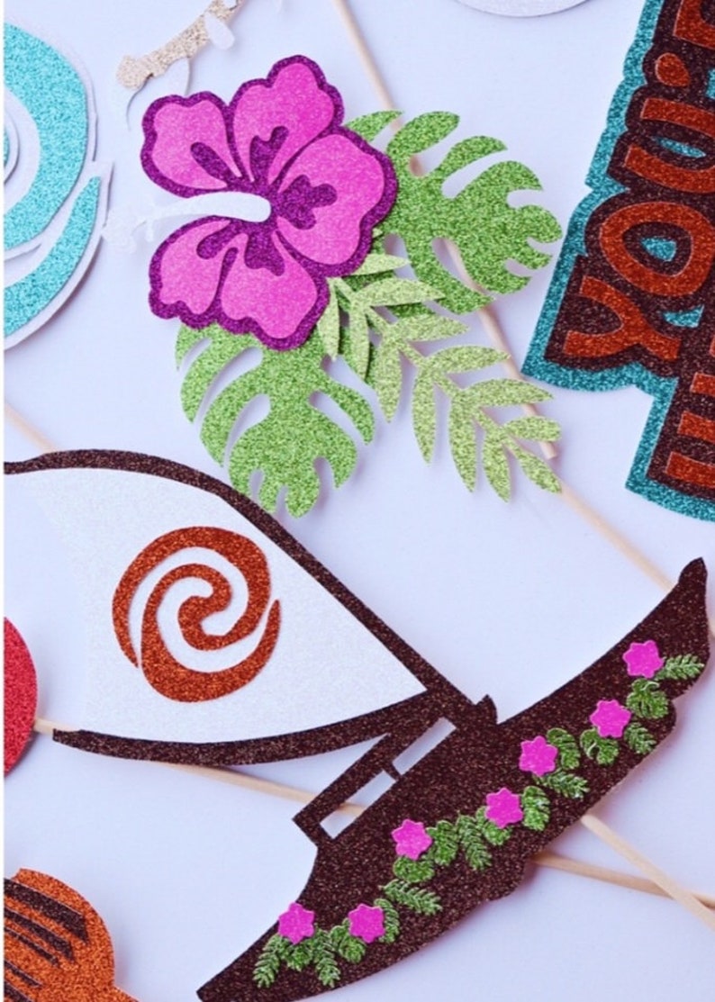 Moana Inspired Photo Props Moana Party Decor Moana Theme | Etsy