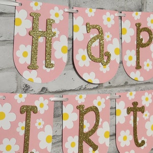 Daisy Birthday Banner, Daisy Birthday Party Decor, Flower Power Banner ...