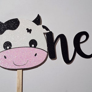 Cow Cake Topper, Cow First Birthday Cake Topper, Cow Baby Cake Topper ...