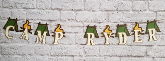 Camping Theme Birthday Banner | Etsy