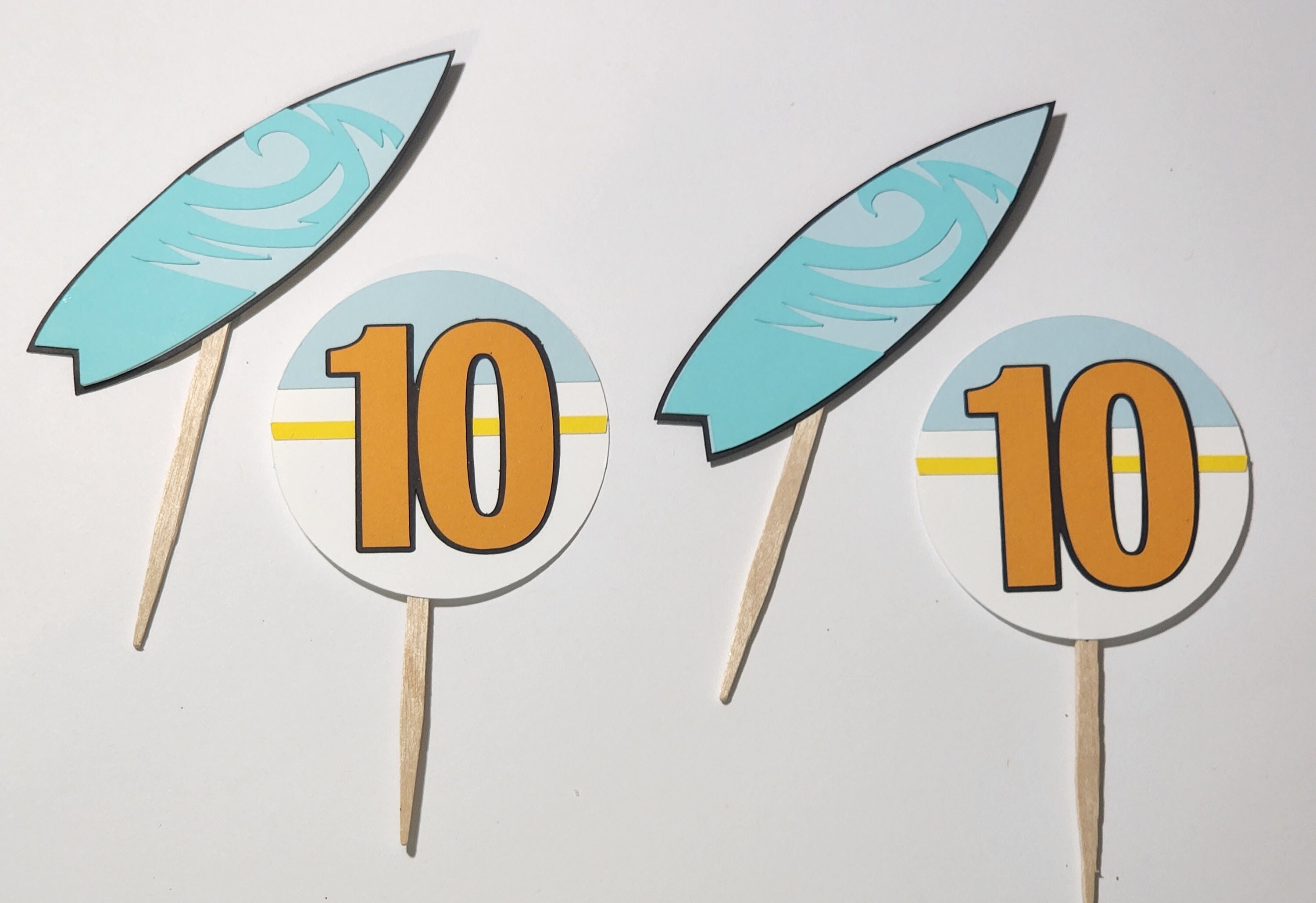 Surfing Cupcake Toppers, Surf Birthday, Beach Birthday Party, Summer ...