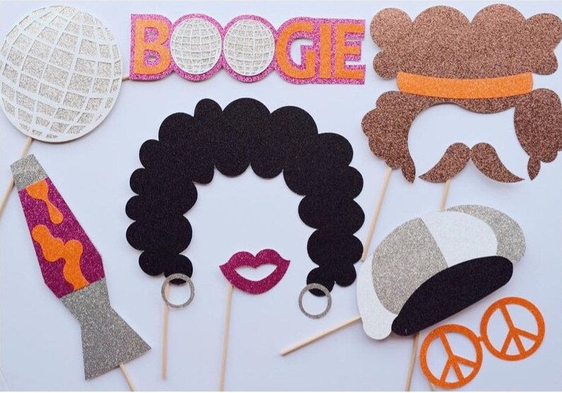 Disco Photo Props 70's Theme Party Props Disco Party - Etsy