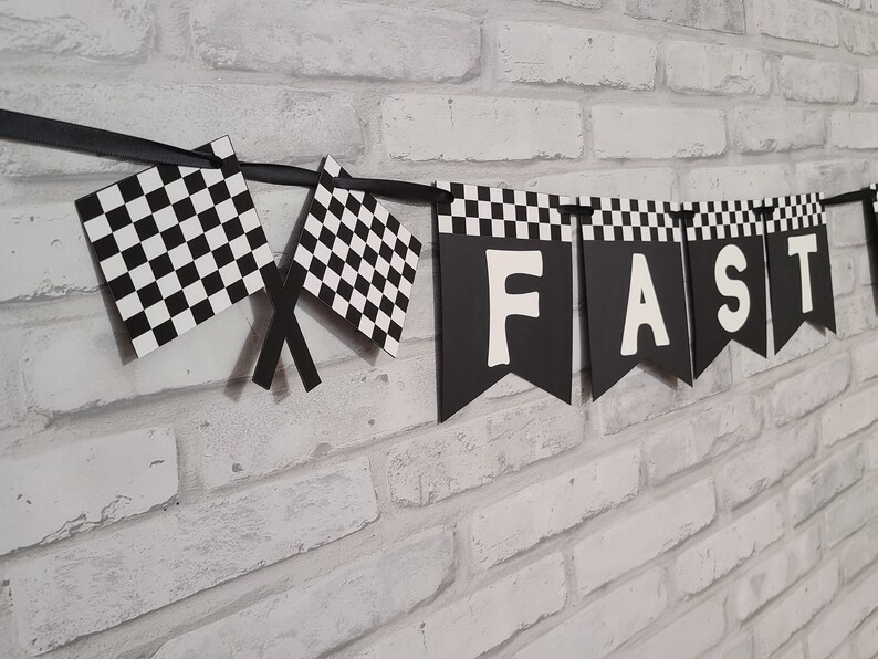 Race Car Fast One Banner- Race Car Banner- Race Car Birthday- Fast One ...