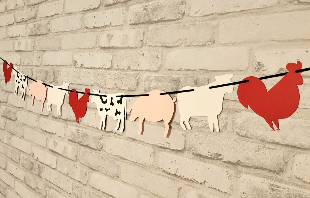 Farm Animal Banner, Animal Birthday Banner, Farm Animals Party, Animal ...