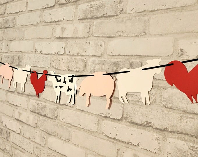 Farm Animal Banner, Animal Birthday Banner, Farm Animals Party, Animal ...