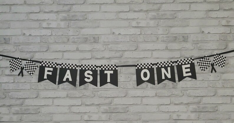 Race Car Fast One Banner- Race Car Banner- Race Car Birthday- Fast One ...