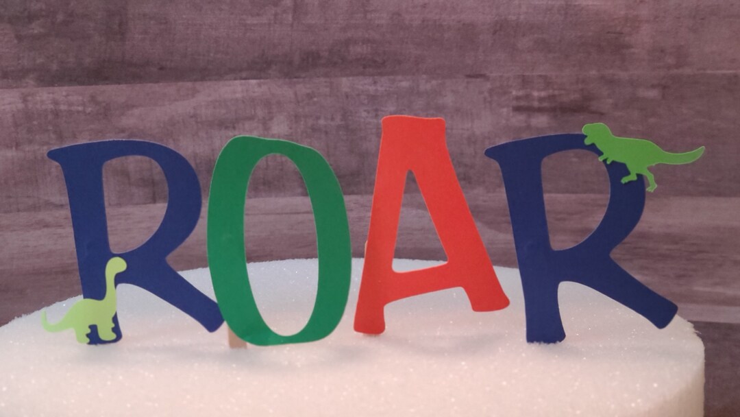 Dinosaur "roar" Cake Topper, Dinosaur Birthday, Dino Party Decor - Etsy