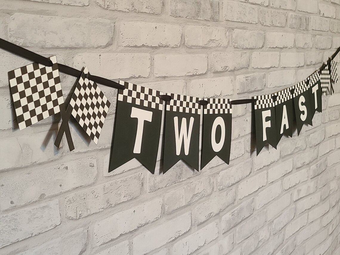 Race Car Two Fast Banner Two Fast Race Car Party 2 Fast - Etsy