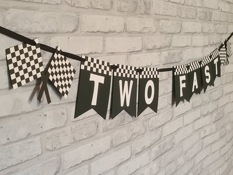 Race Car Two Fast Banner- Two Fast- Race Car Party- 2 Fast - Etsy