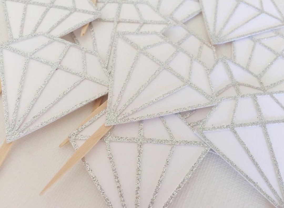 Diamond Ring Engagement Cupcake Toppers-engagement-ring Toppers-diamond ...