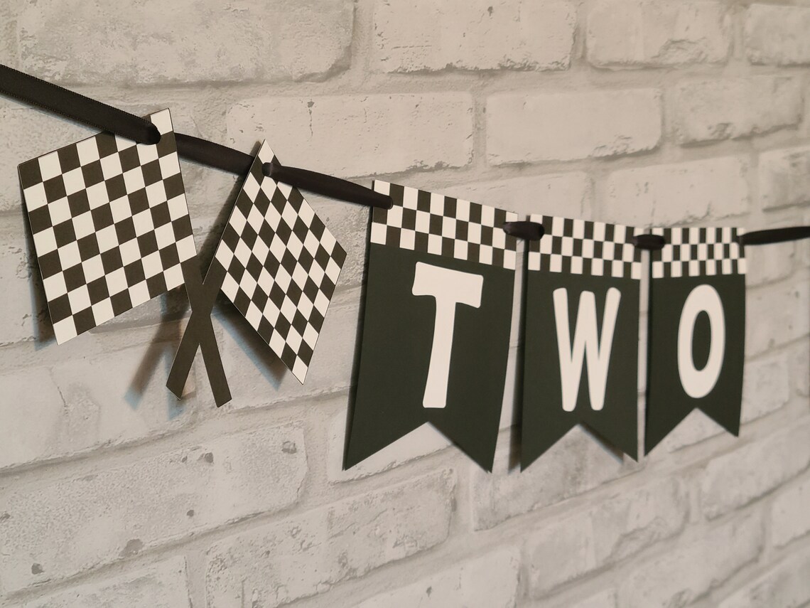 Race Car Two Fast Banner two fast race car party 2 fast | Etsy