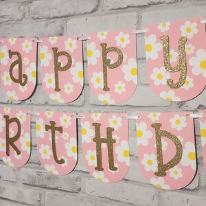 Daisy Birthday Banner, Daisy Birthday Party Decor, Flower Power Banner ...
