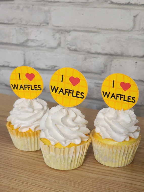 Waffles Cupcake Toppers Waffle Party Decor Breakfast Cupcake - Etsy