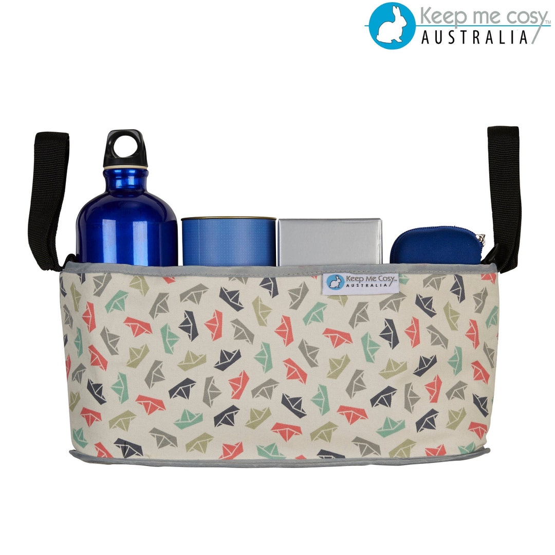 Pram Organiser Caddy Bag for All Prams & Strollers - Paper Boat Design ...