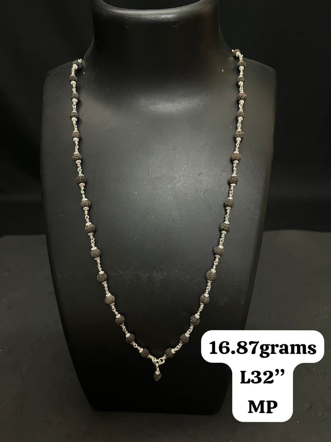 Silver Made Rudrakshi Mala 54 Beads Panchamuki Rudrakshi Etsy 9886