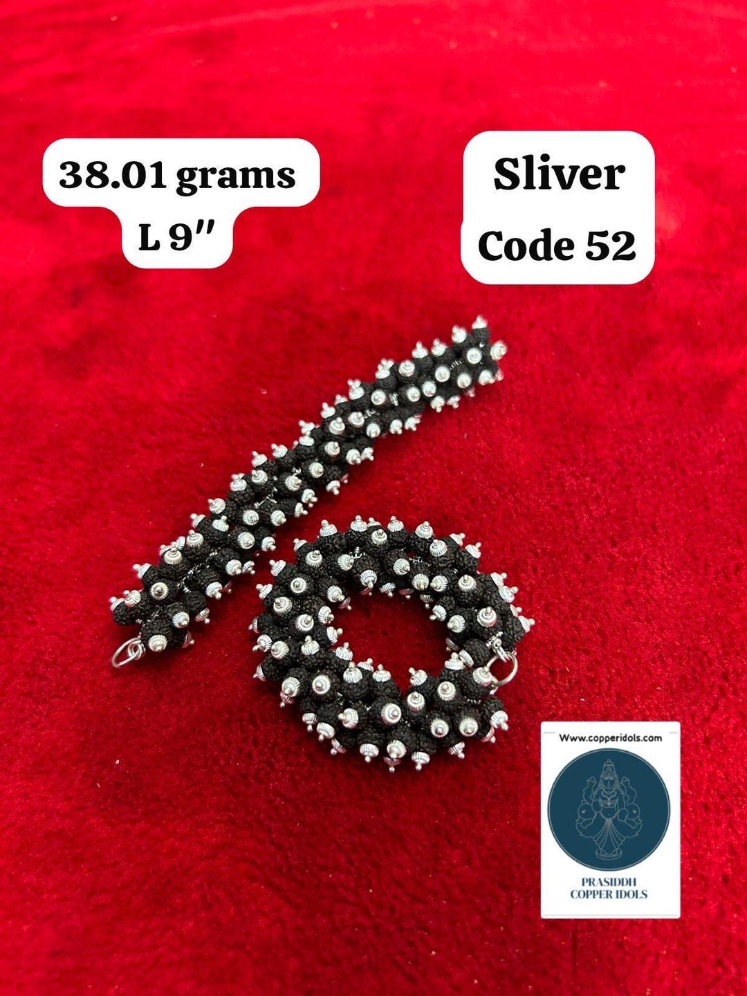 Silver Made Rudraksha Mala Chain for Shiva Linga , Easy to Mount on ...