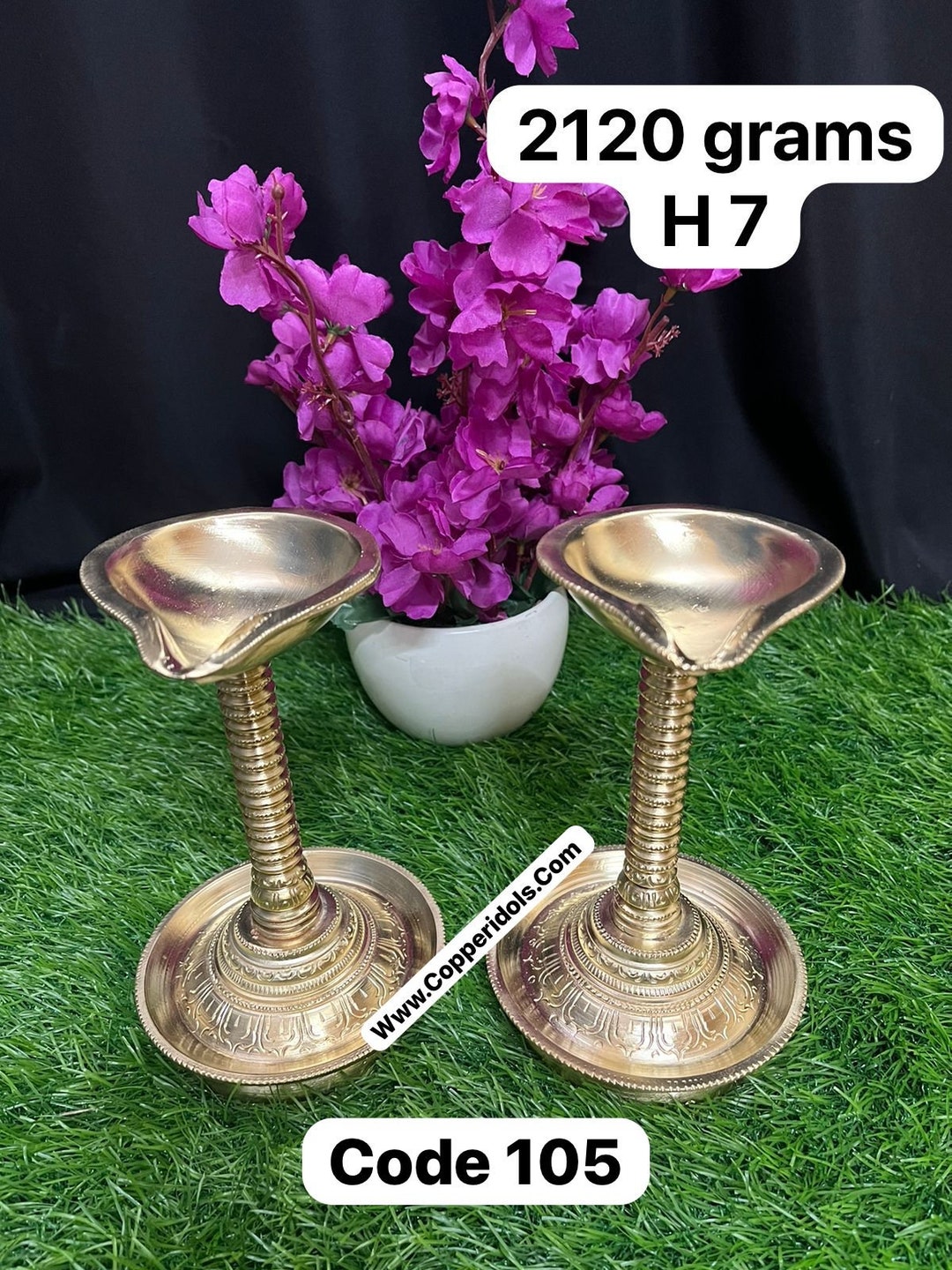 Prasiddh Copper Idol Present Panchaloha Made Pair Lamp / Deepam - Etsy