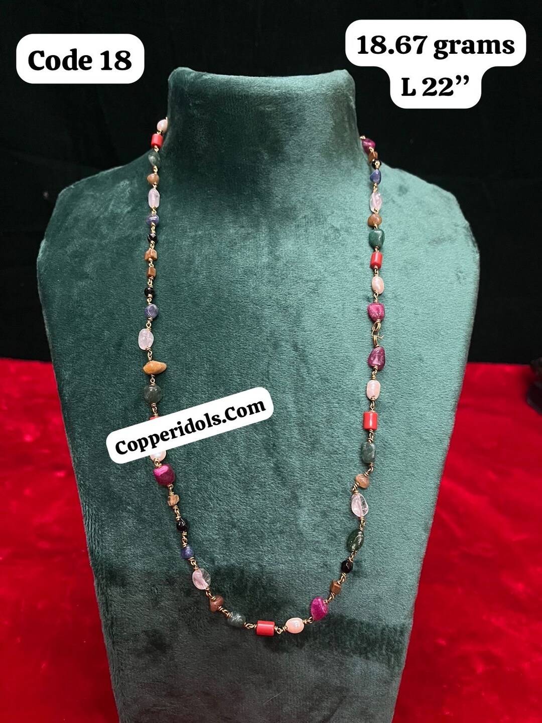 Panchaloha Made Navartarna Mala Chain - Etsy