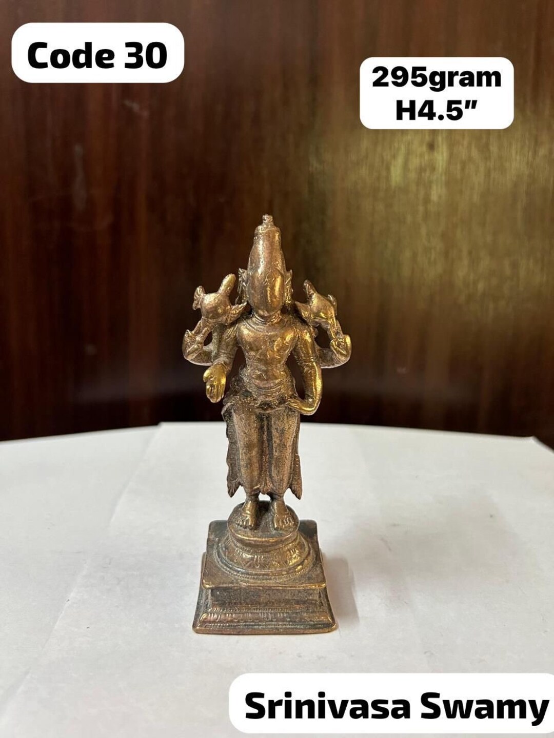 Prasiddh Copper Idols Presents Bronze Made Srinivasa Idol Replica of a ...
