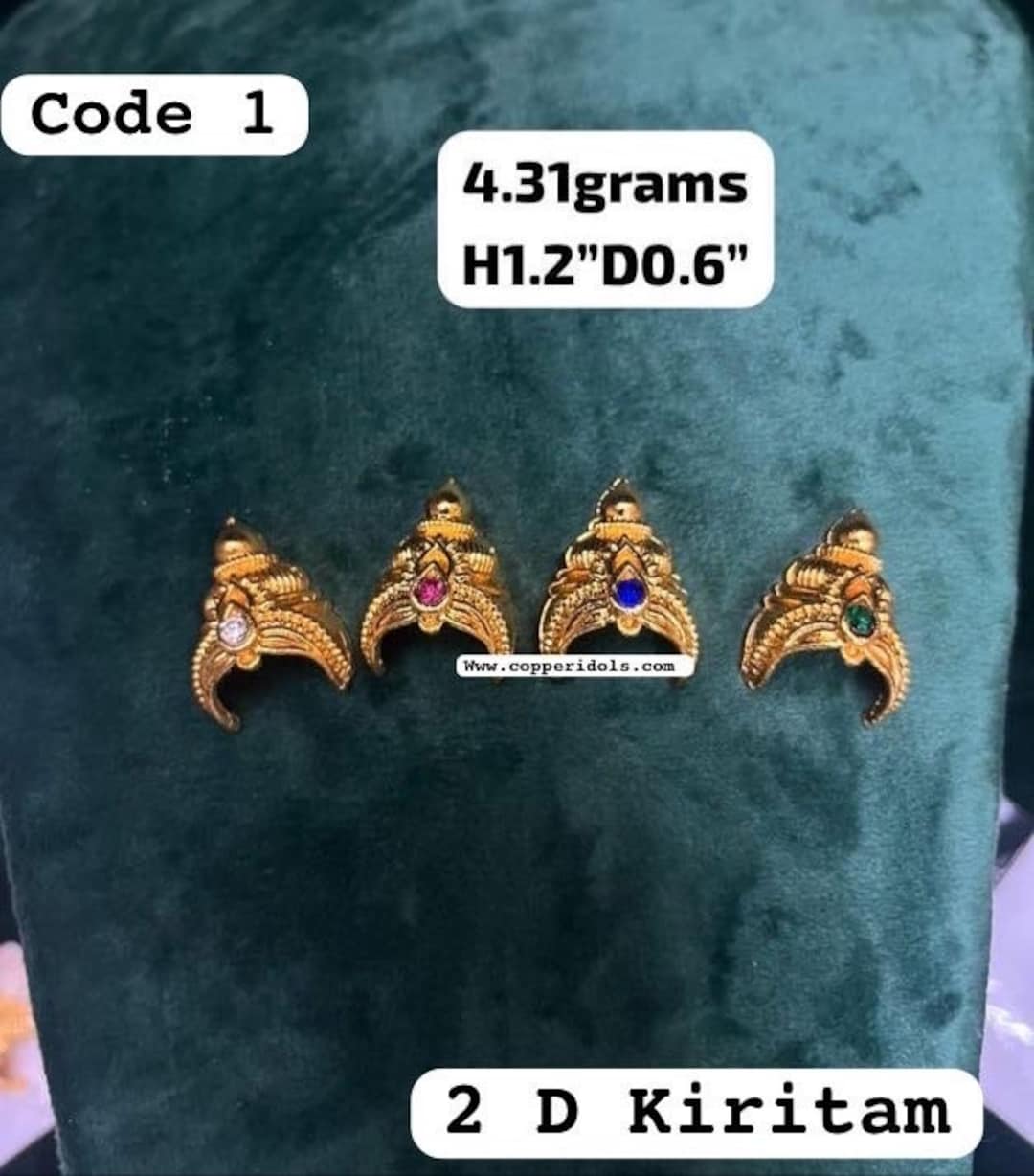 Copper Made Miniature Crowns/ Kiritam for God Idols Set of 5 - Etsy