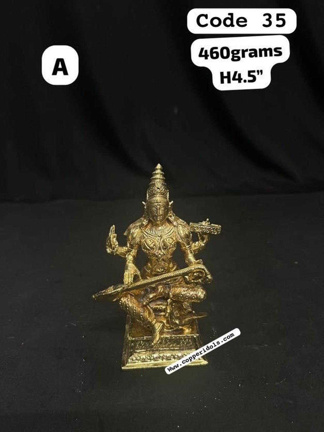 Panchaloha Idol of Sri Saraswathi Devi - Etsy