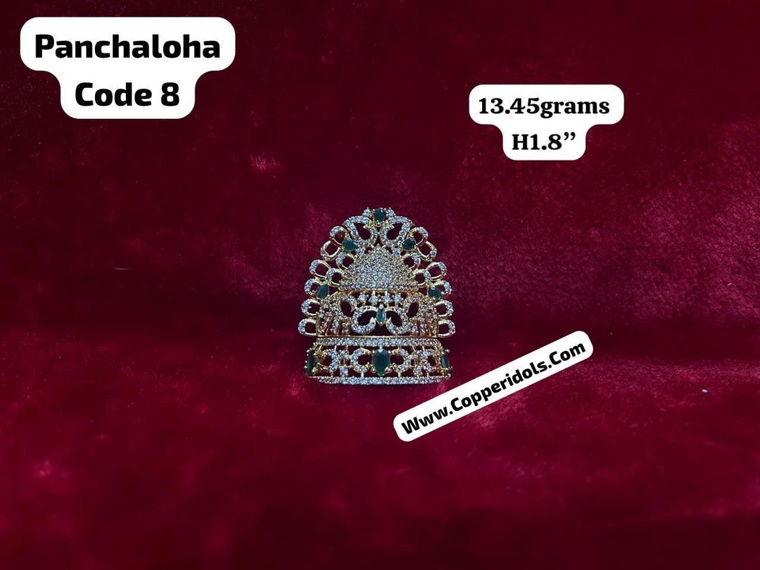 Panchaloha Made Gem Stones Studded Kiritam/ Kirita / Crown for God ...