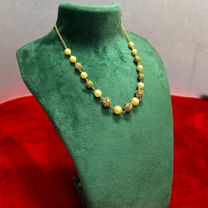 Panchaloha Made Gold Polished Grand Pearl Gundu Mala - Etsy
