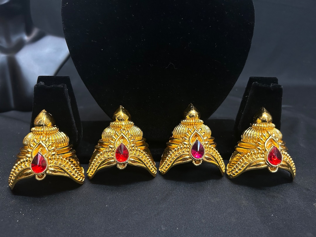 Panchaloha Made Gold Polished Set of 4 Mini Crown Kirita for Idols - Etsy