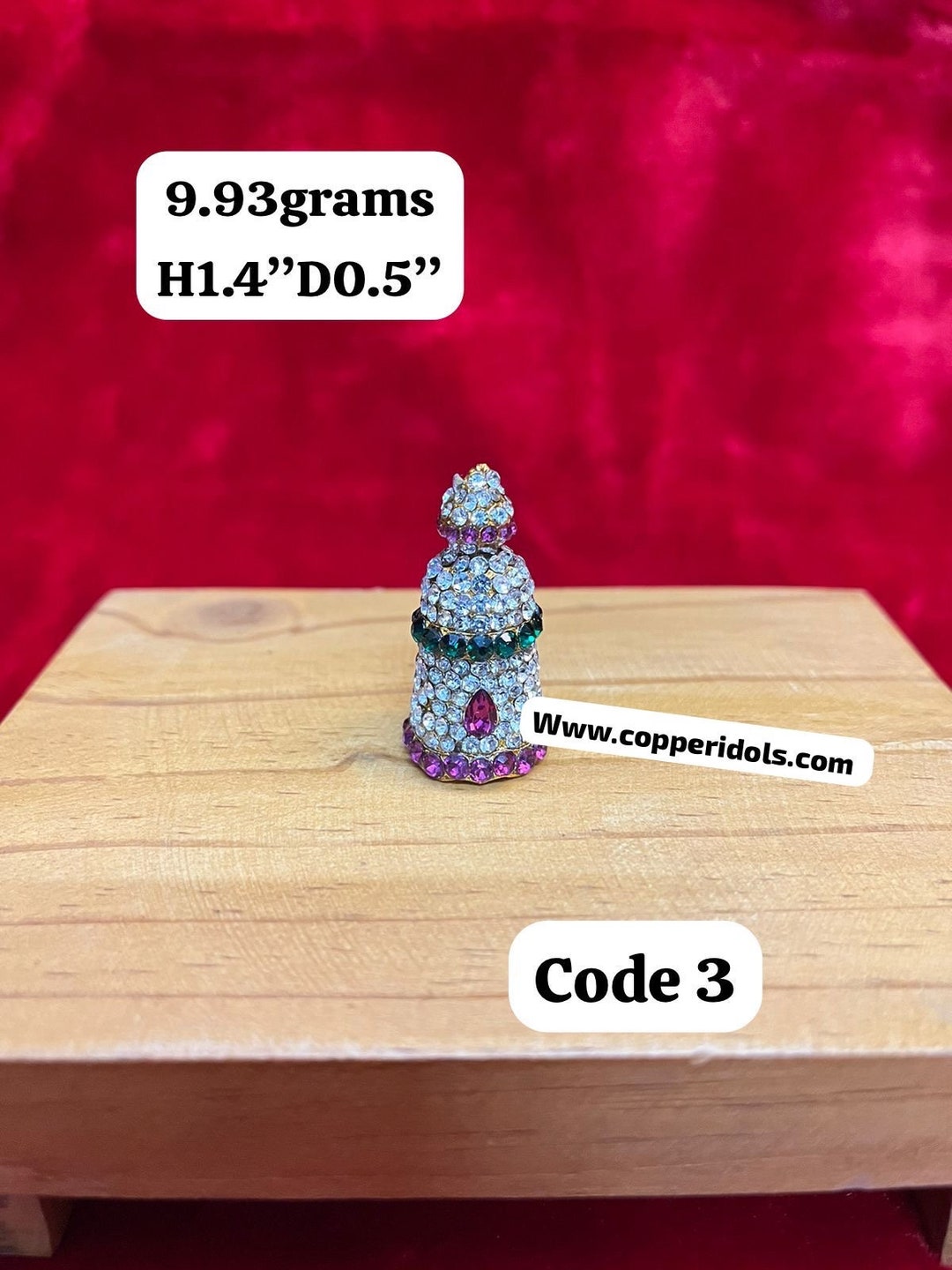 Panchaloha Made Kiritam Crown With Stone Work for Ornamenting Idols 2 ...