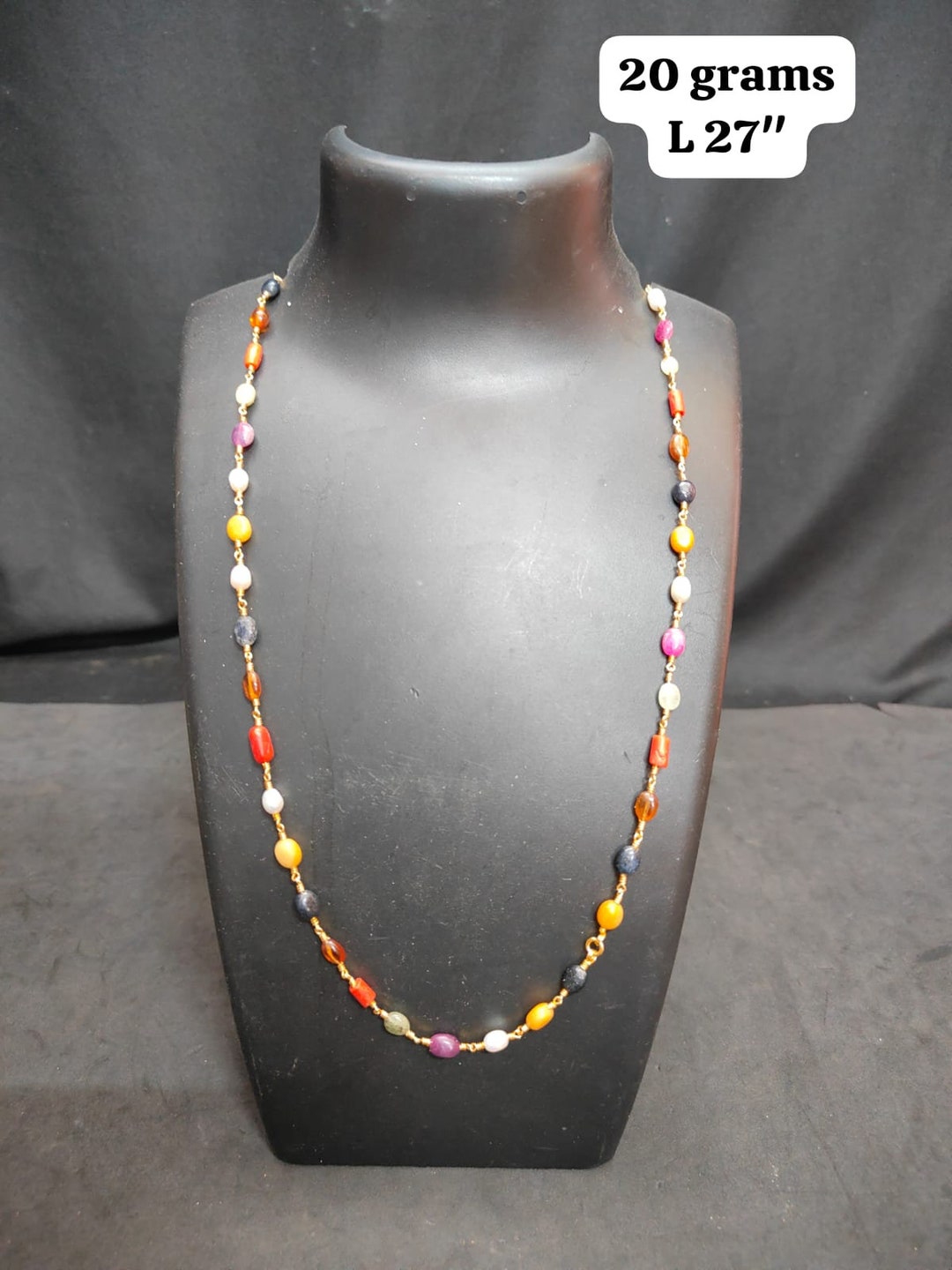 Silver Made Navaratna Chain - Etsy