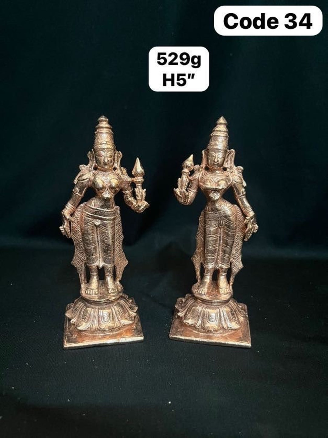 Copper Casted Sridevi Bhudevi Idols , Replica of an Antique Ones - Etsy