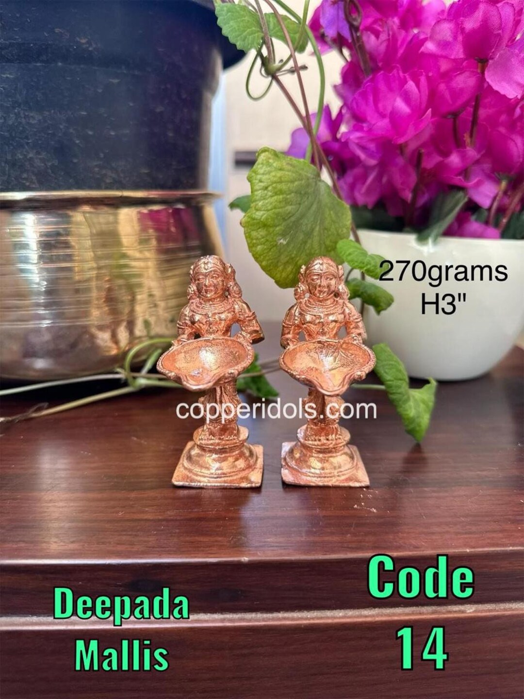 Prasiddh Copper Idols Present Copper Idol of Deepa Malli Lady Lamp ...