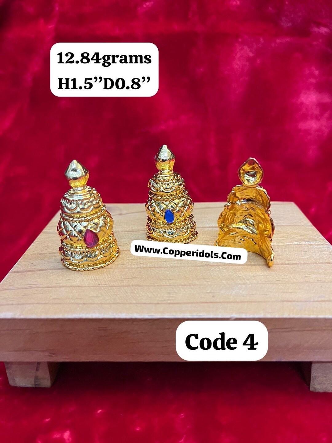 Panchaloha Made Kiritam Crown With Gold Polish for Ornamenting Idols 2 ...