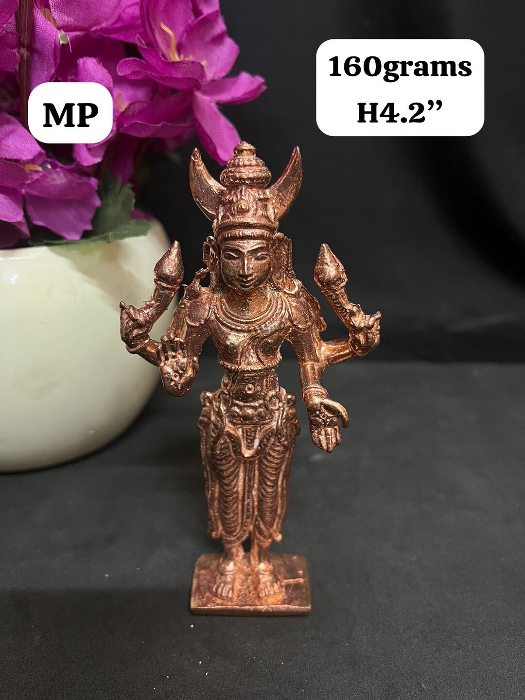 Copper Idol of Sri Chandra Graha Moorthy Navagraha Moorthy - Etsy Ireland