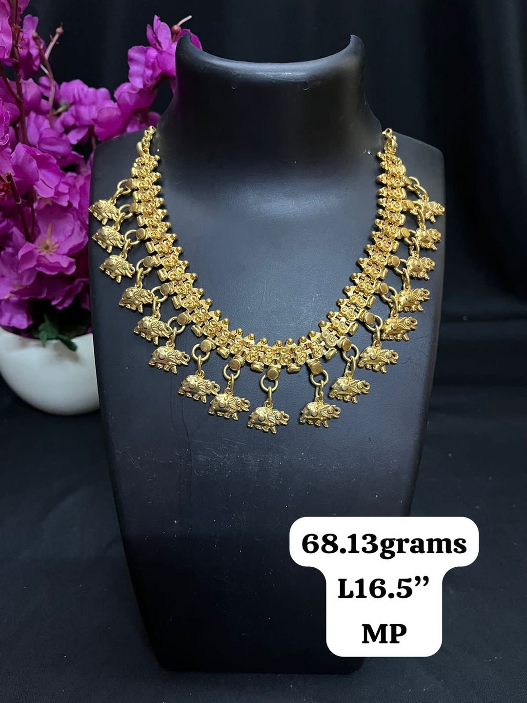 Vintage Brass Made Elephant Mala Necklace - Etsy