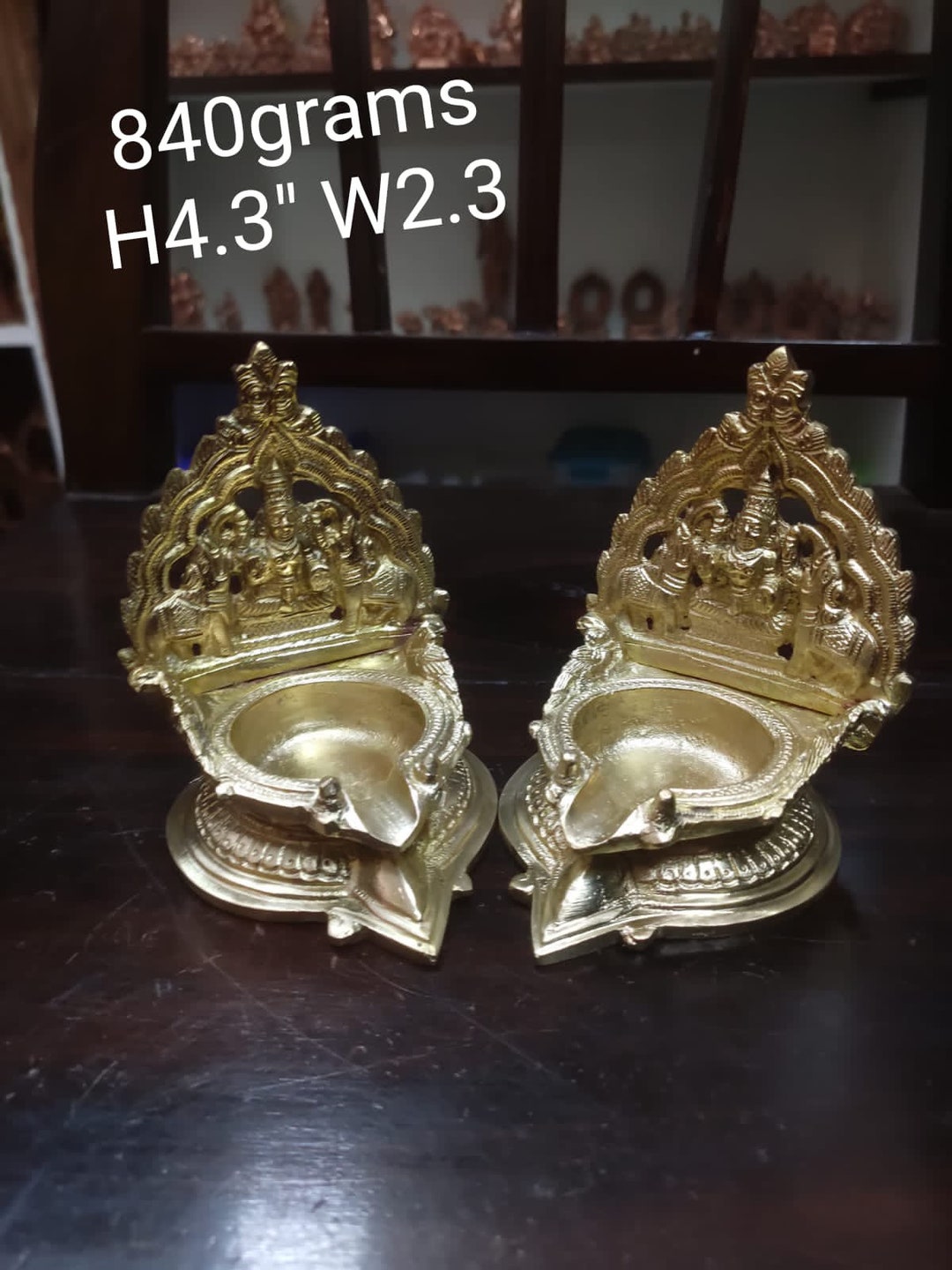 Prasiddh Copper Idols Present Panchaloha Gaja Lakshmi Lamp Pair Deepam ...