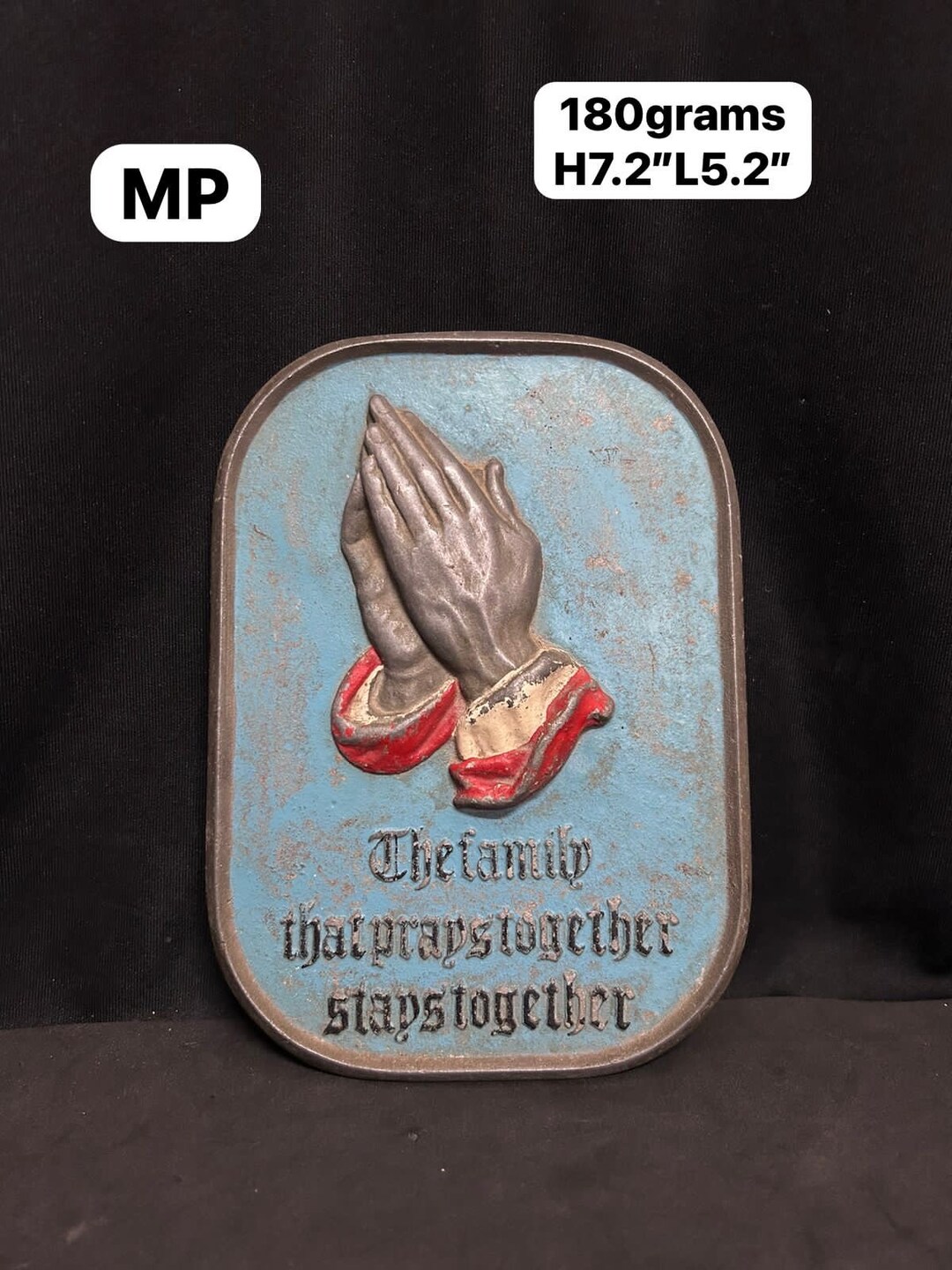 Vintage Brass Made Painted Message Plate - Etsy