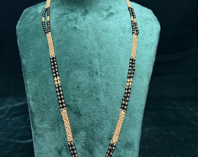 Panchaloha Made Gold Polished Traditional Kari Mani Chain Two Layer - Etsy