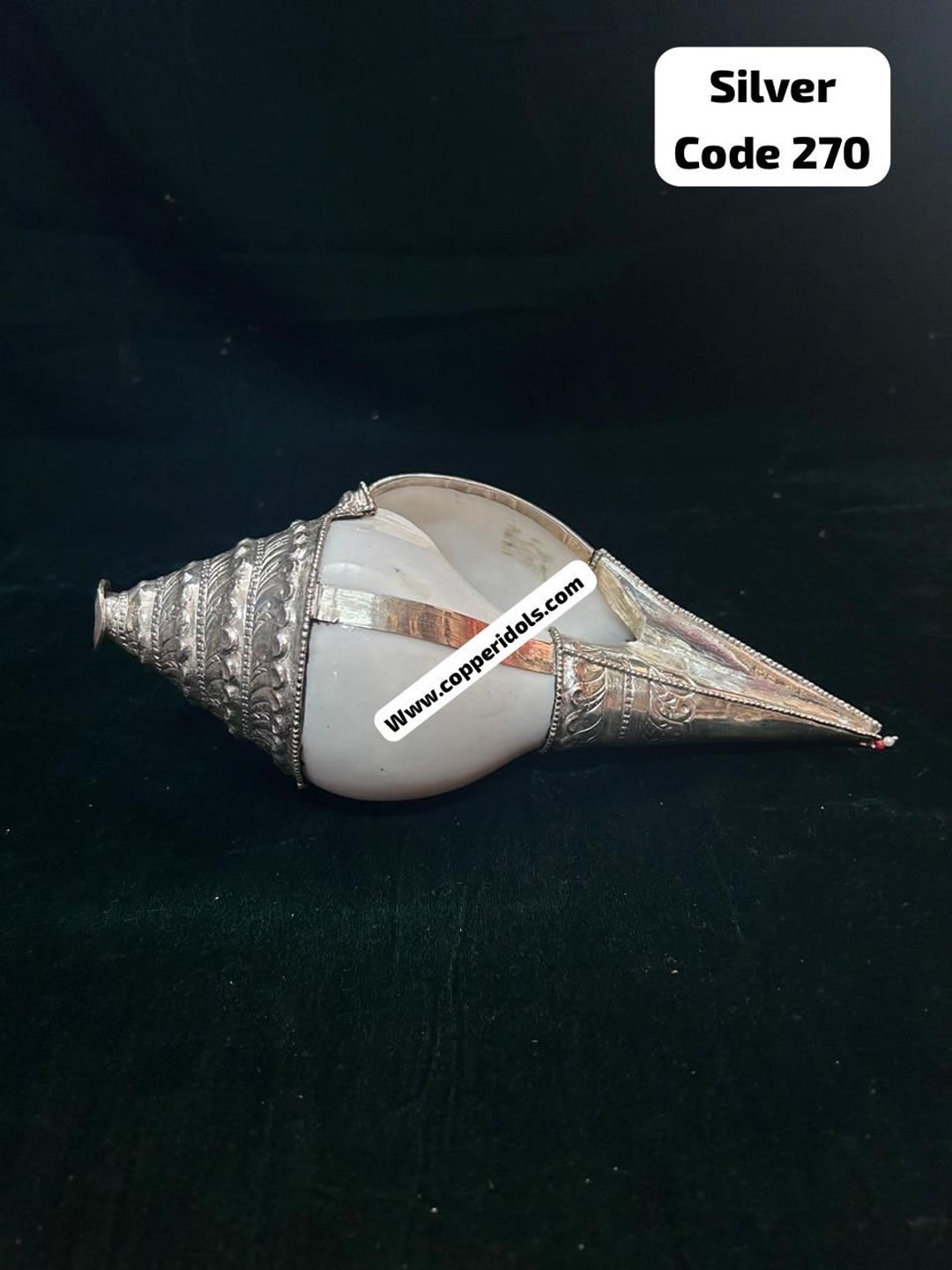 Prasiddh Copper Idols Presents Original Shankha conch With Silver ...