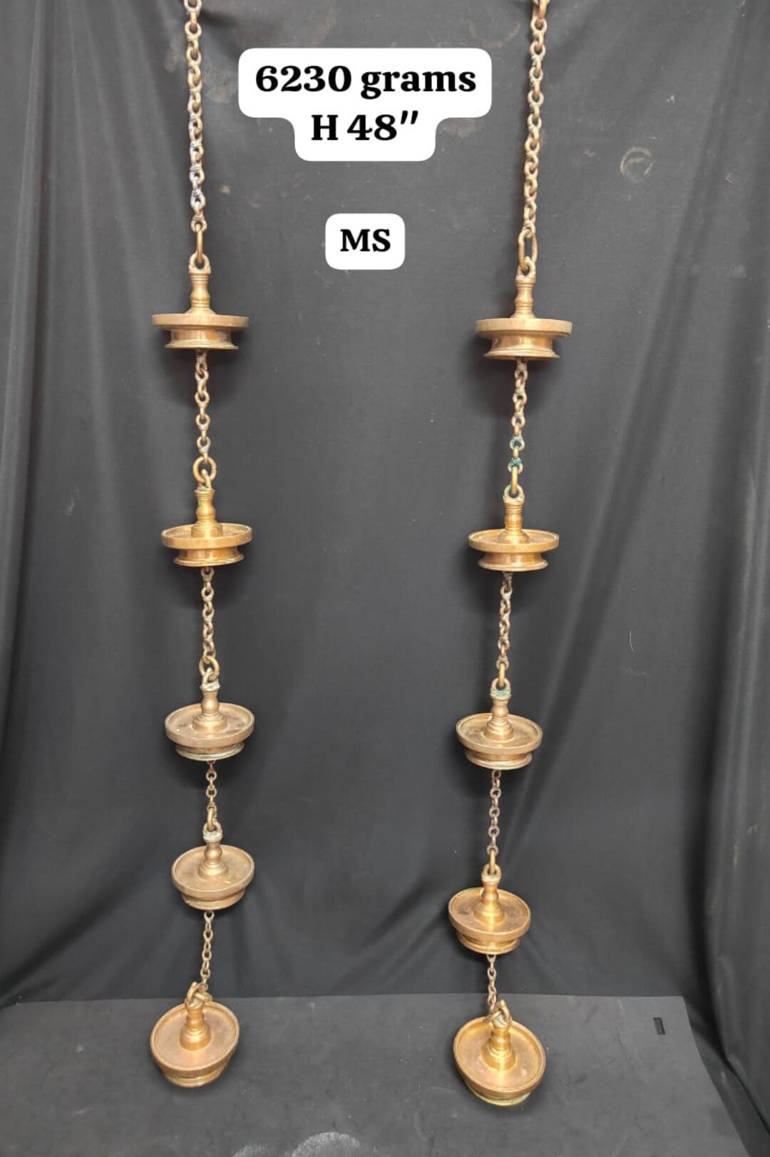 Vintage Bronze Cast Hanging Lamps Set of 2 - Etsy