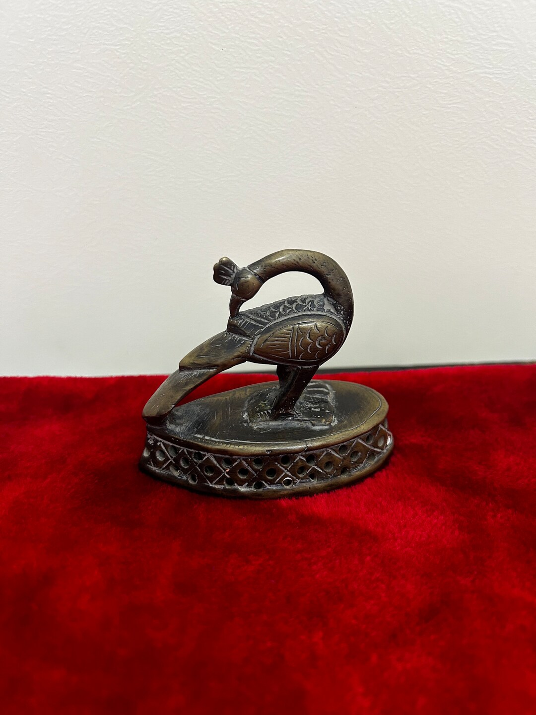 Vintage Bronze Cast Foot Scrubber Peacock - Etsy